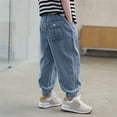 Boys Baggy Jeans Boys Lightweight Outdoor Pants Loose Fit Casual Long ...