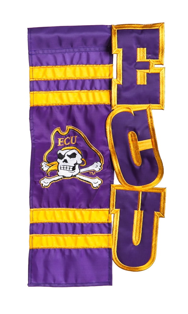 ECU Pirates Applique Sculpted Letters Garden Flag - Walmart.com
