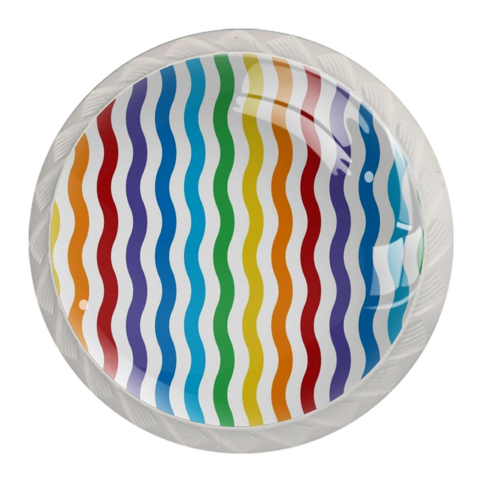 4 Pcs Wavy Rainbow Knobs for Kitchen Cabinet Cupboard Dresser Bookcase ...