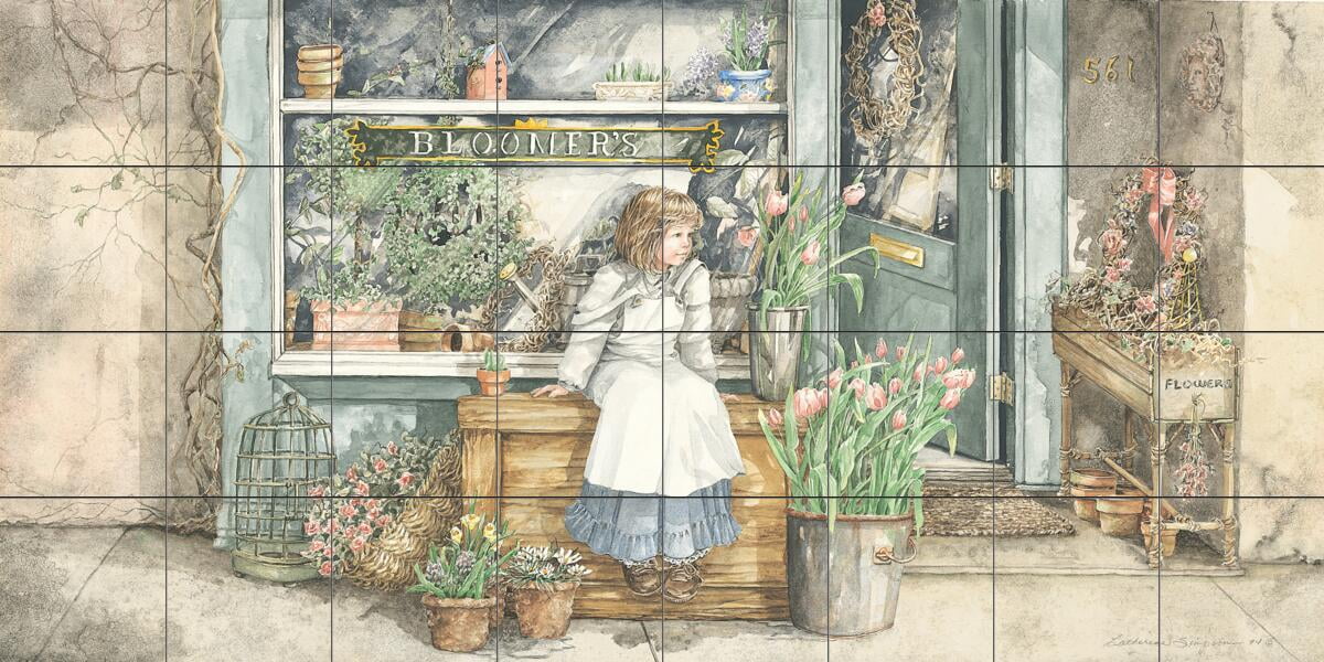 Tile Mural Kitchen Backsplash - Bloomers - by Catherine Simpson ...