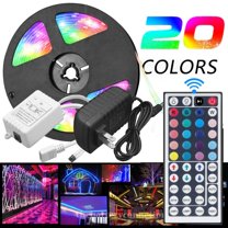 16ft LED Light Strip - 5M RGB 5050 Water-Resistant LED Strip Lights 44 ...