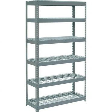 Global Industrial Extra Heavy Duty Shelving with 5 Shelves & Wire Deck ...