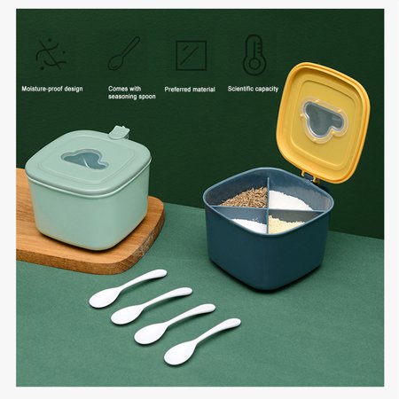 Spice Box Combination Multi-Grid Seasoning Kit Storage Boxes Dust-proof ...