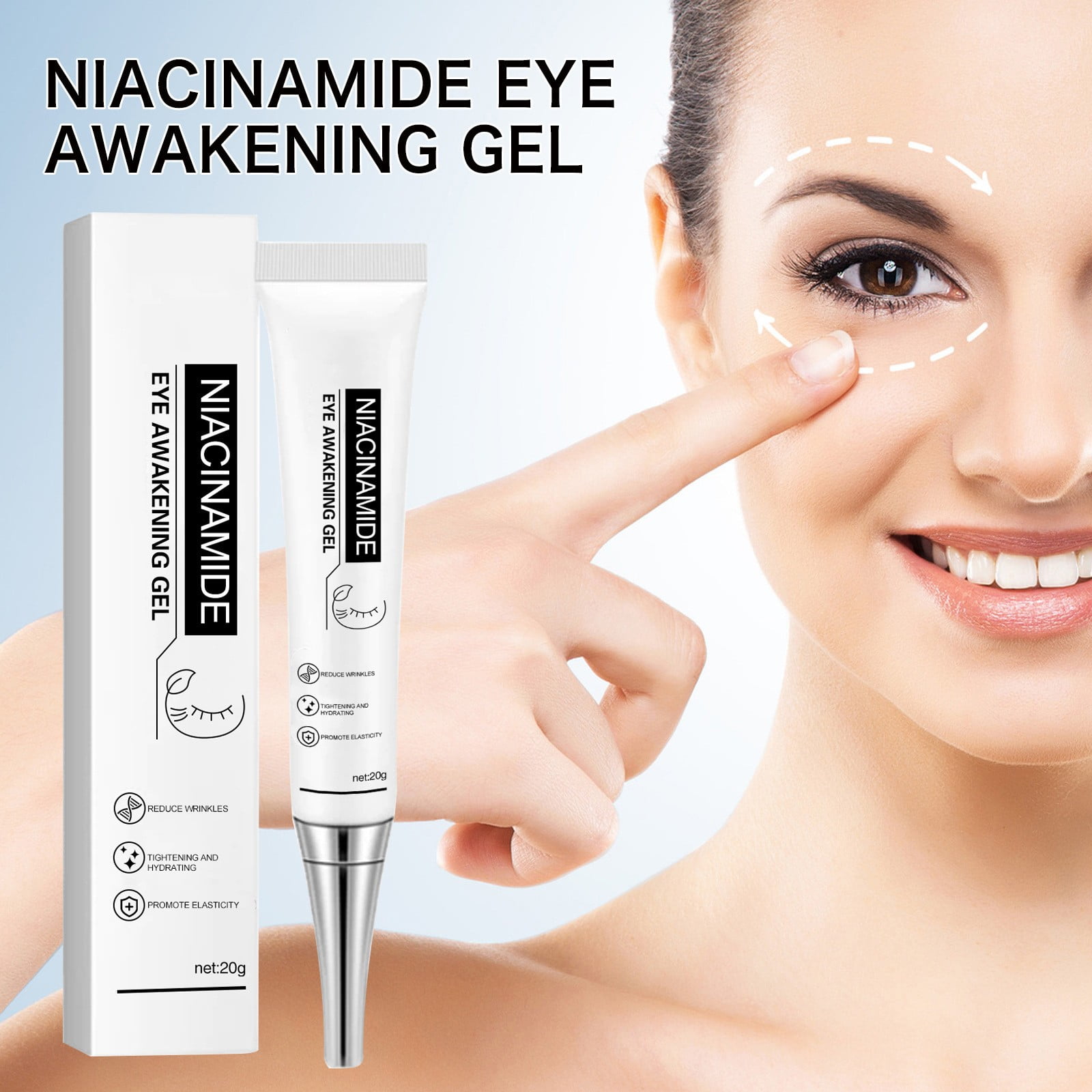 Common Niacinamide Firming Eye Gel peptide Multi Effect Eye Gel Aging wrinkle Removal dark Circle Removal eye Bag Removal nourishing Eye skin Care 20g