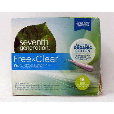 Seventh Generation Organic Cotton Non-Applicator Tampons, Super Plus ...
