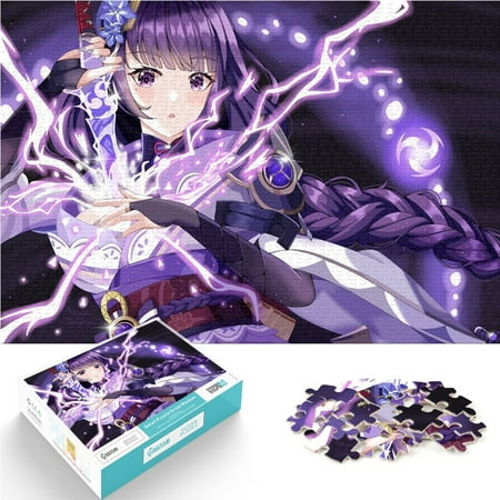 Genshin Impact Hu Tao 1000 Piece Circular Puzzle Brain Intelligence Challenge 26.5"x26.5" Great ...