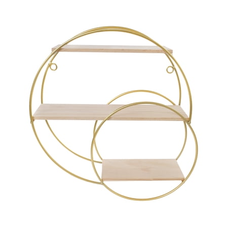 Kimisty NEST Set of 3 Modern Hanging Gold Round Floating Shelves for ...