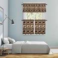 3 Piece Kitchen Curtains and Valances Set Brown Boho Cafe Curtains 24 ...