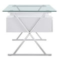 "Modway Modern White Tempered Metal 71"" Sector Office Desk with Glass ...