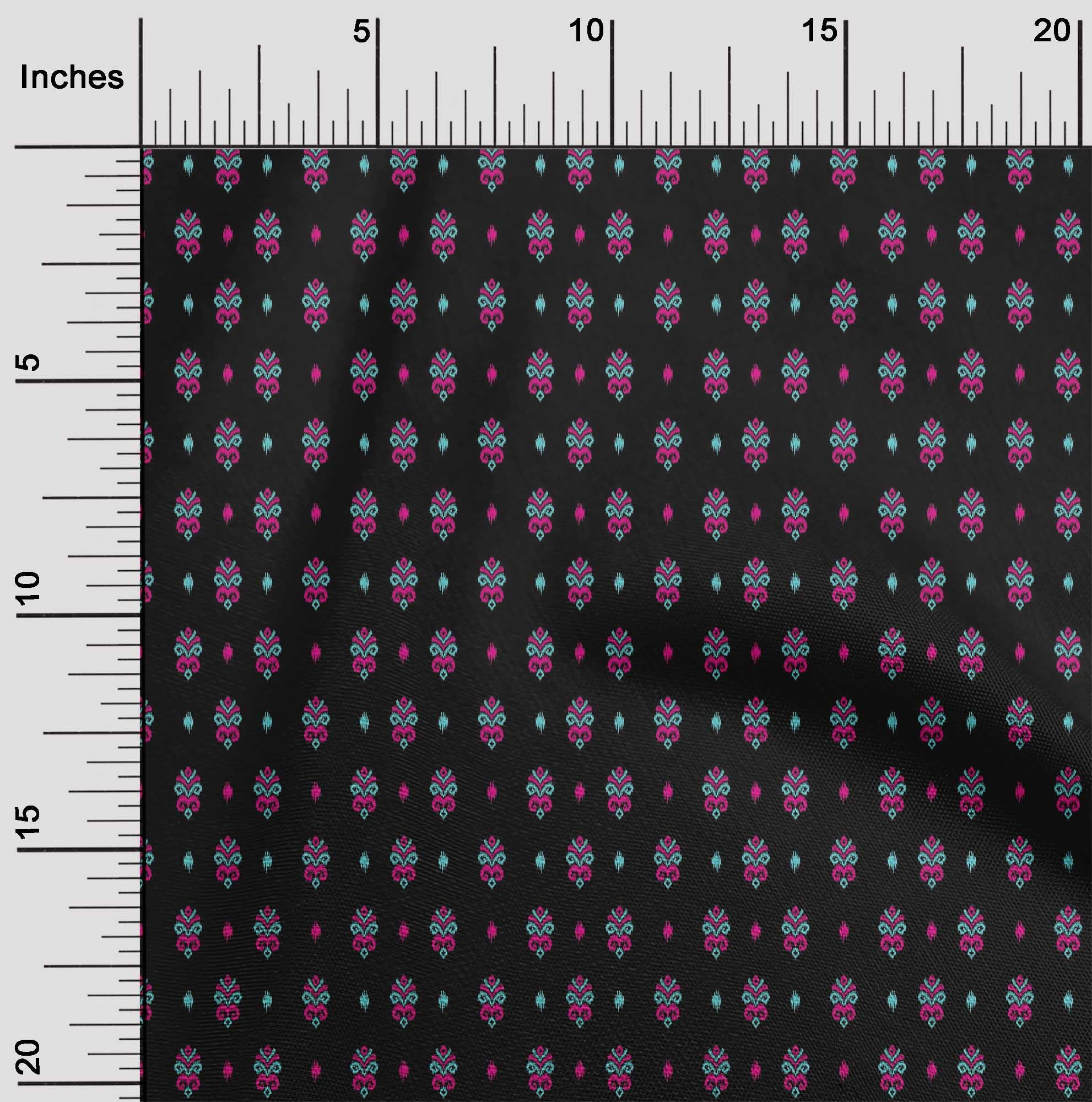 oneOone Cotton Poplin Fabric Small Motif Ikat Print Fabric By The Yard ...