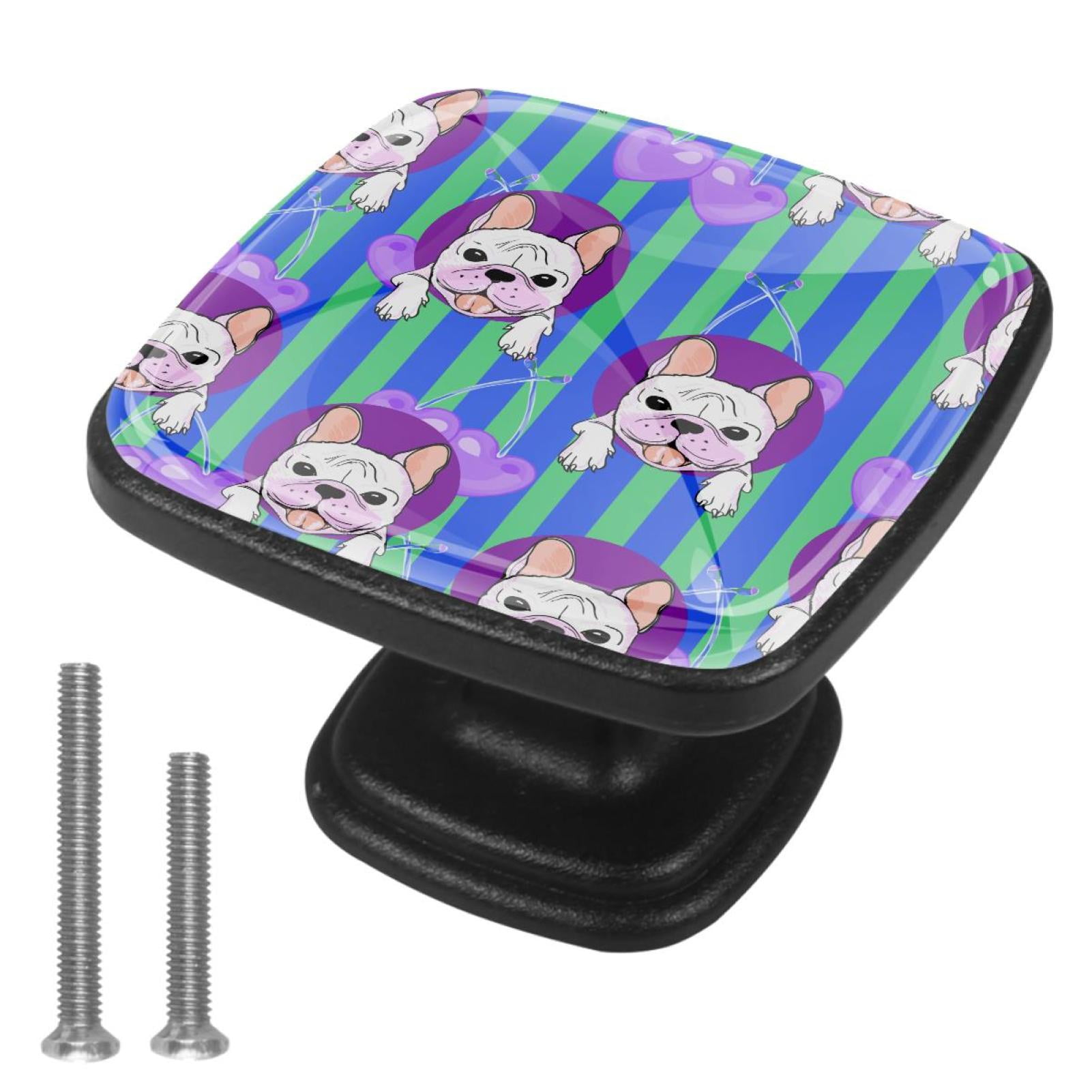 4 Pcs Cabinet Handle Drawer Pulls Cute Bulldogs Knobs with Screws ...