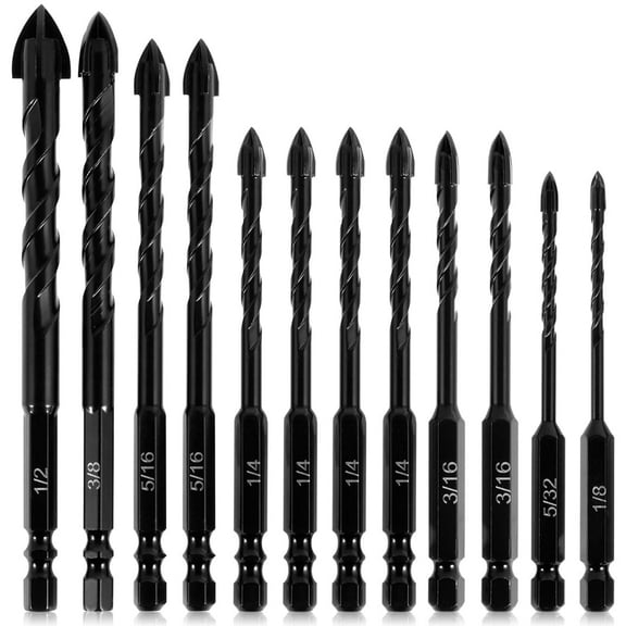 1Mm - 2.4Mm Coated Tipped Drill Bits Fits Tile Glass Jewellery Hole Saw ...