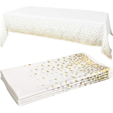 White Plastic Lined Paper Party Tablecloth, 108 x 54in - Walmart.com