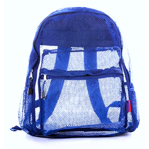 Bravo! Mesh Transparent See Through Backpack - Royal Blue - Walmart.com