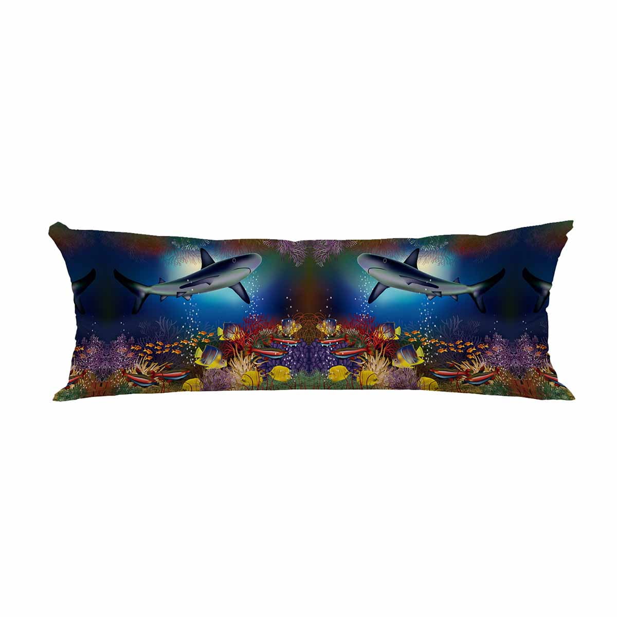 PKQWTM Underwater Shark Tropical Fish Long Body Pillow Case Cover ...