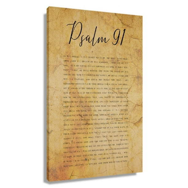 Psalm 91 Wall Art Bible Verse Poster Living Room Decorative Pictures ...