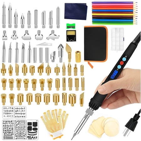 110pcs Wood Burning Kit, Professional Pyrography Kit Woodburning Tool ...