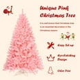 Gymax 6ft Pink Artificial Christmas Tree Hinged Spruce Full Tree w ...