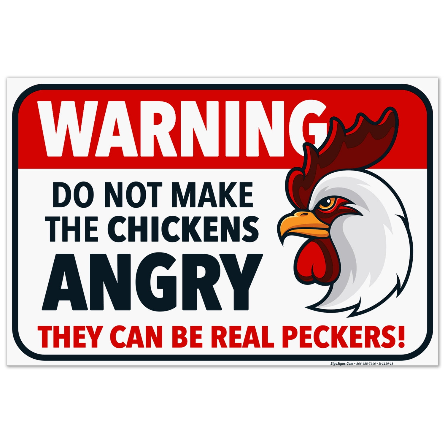 Funny Chicken Coop Sign, Warning Do Not Make The Chickens Angry, 24x36 ...