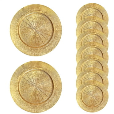 13" Charger Plates -Set of 24 - Acrylic Gold Round Disposable Chargers ...