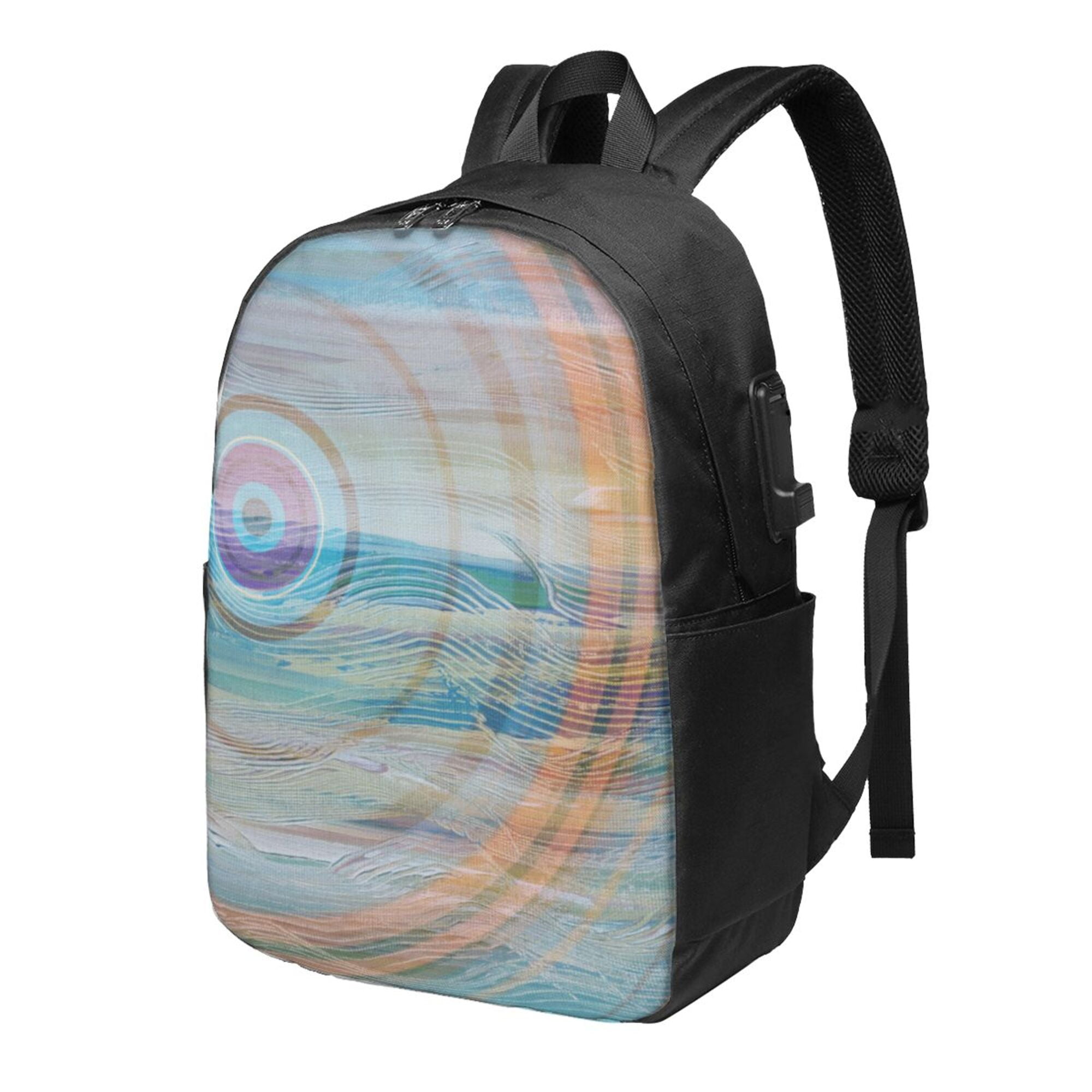 YFYANG 17" Laptop Backpack, Blue Wood Texture Fashion Travel Work ...
