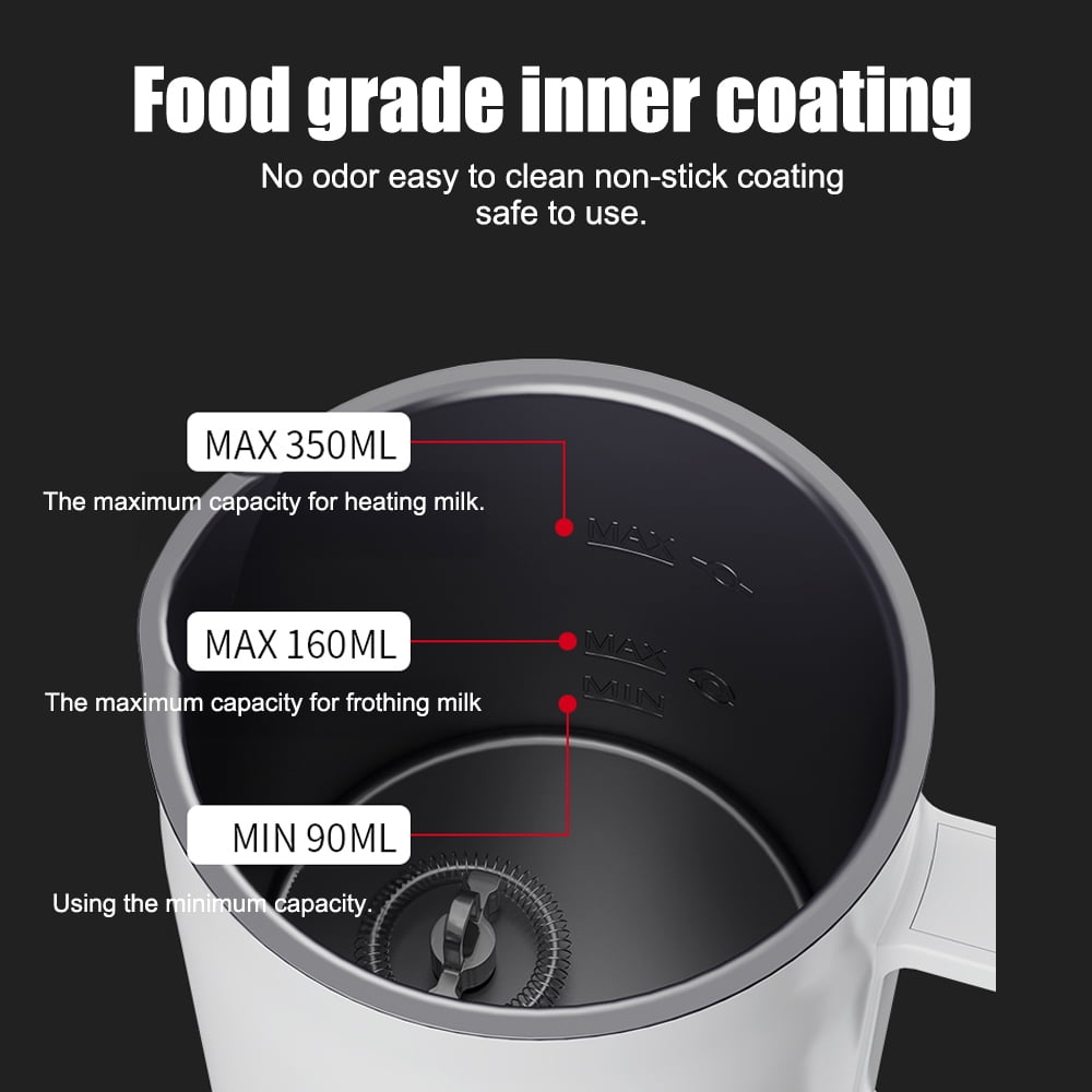 Espumador Espumador de Leche Eléctrico 400W 580ml/19.61oz Espumador de Leche Fría y Caliente ...