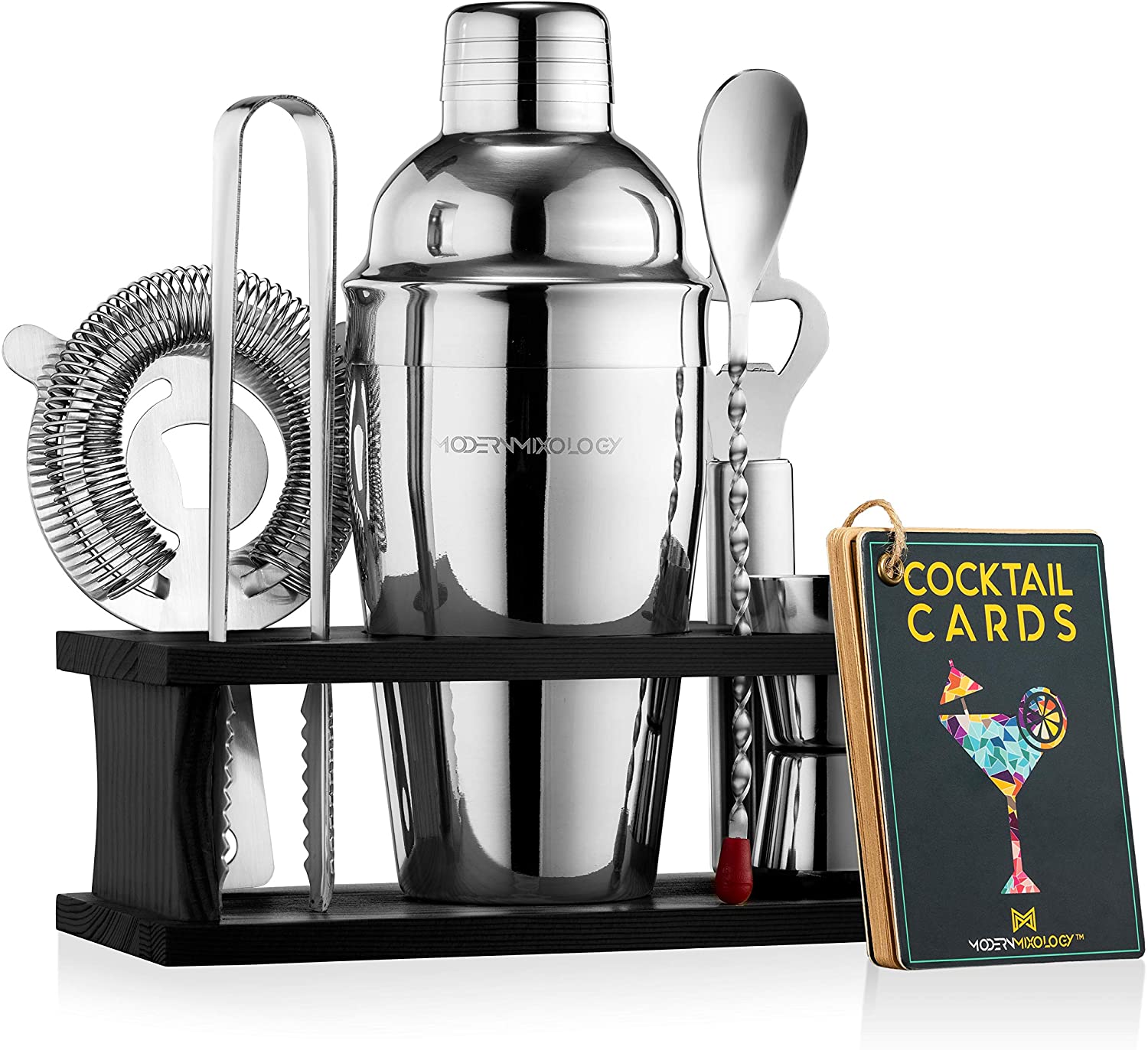 Thyme & Table Stainless Steel Mixology Bar Kit, Black, 5 Piece Set ...