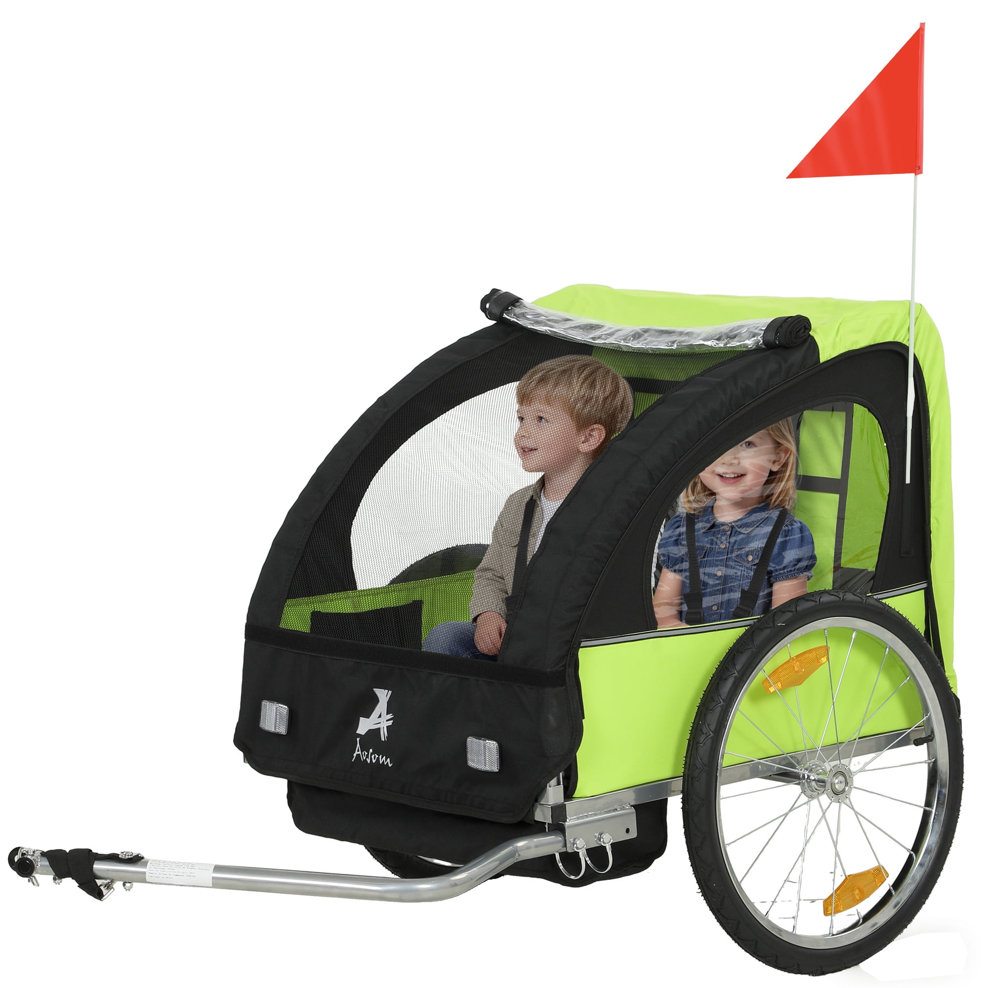 Click here for Aosom 2-Seat Kids Child Bicycle Trailer  Green 51.... prices
