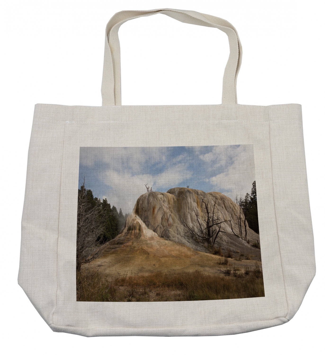 Yellowstone Shopping Bag, Big Rock in Orange Spring Mound Yellowstone ...