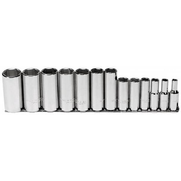 Proto 13 Piece 3/8" Drive Deep Well Socket Set 6 Points, 1/4" to 1 ...