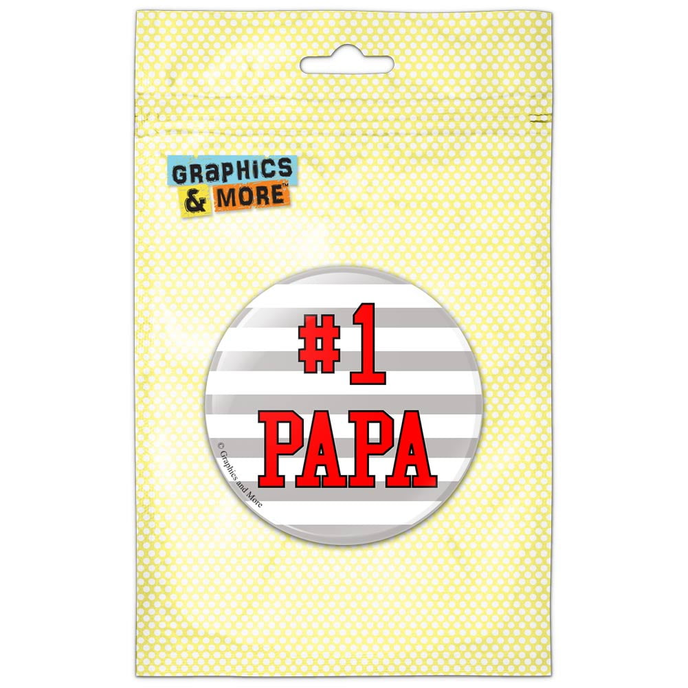 #1 Papa Number One Dad Father Pinback Button Pin Badge - Walmart.com
