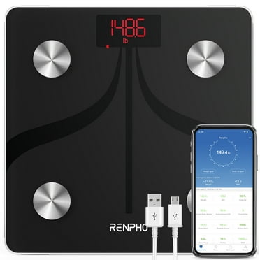 RENPHO USB Rechargeable Bluetooth Smart Scales for Body Weight, Fitness ...