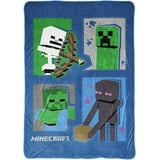 Kids Minecraft Fleece Throw Blanket 45" x 60" Creeper Enderman Zombie ...