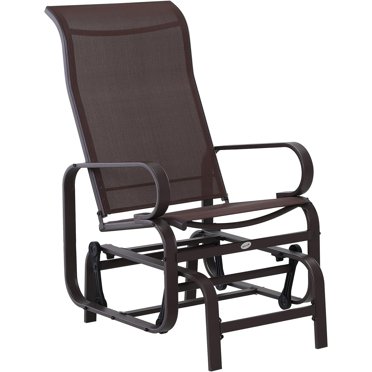 Gymax Outdoor Furniture Rocker: Wicker Rattan Patio Lawn Chair with ...