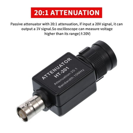 HT201 Passive Attenuator 20:1 10MHz Bandwidth Signal Attenuation Overload Protection High ...