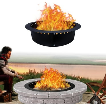 Accreate Round Smokeless Fire Pit Ring - Durable 36-Inch Fire Ring for ...