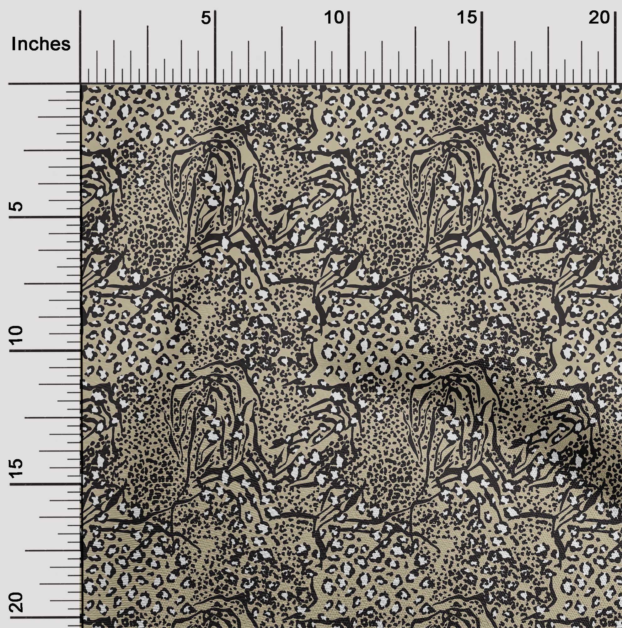 oneOone Silk Tabby Light Beige Fabric Leopard Animal Skin Sewing Fabric ...