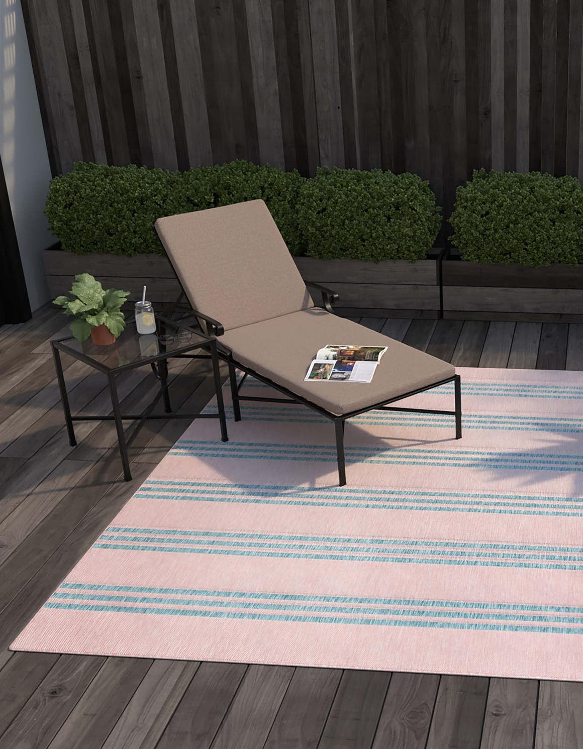 Rugs.com Jill Zarin Outdoor Collection Rug – 10' 8 Square Pink And Aqua ...