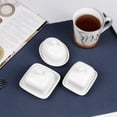 MKLZ Small Butter Dish with Lid, Individual Mini White Ceramic Butter ...