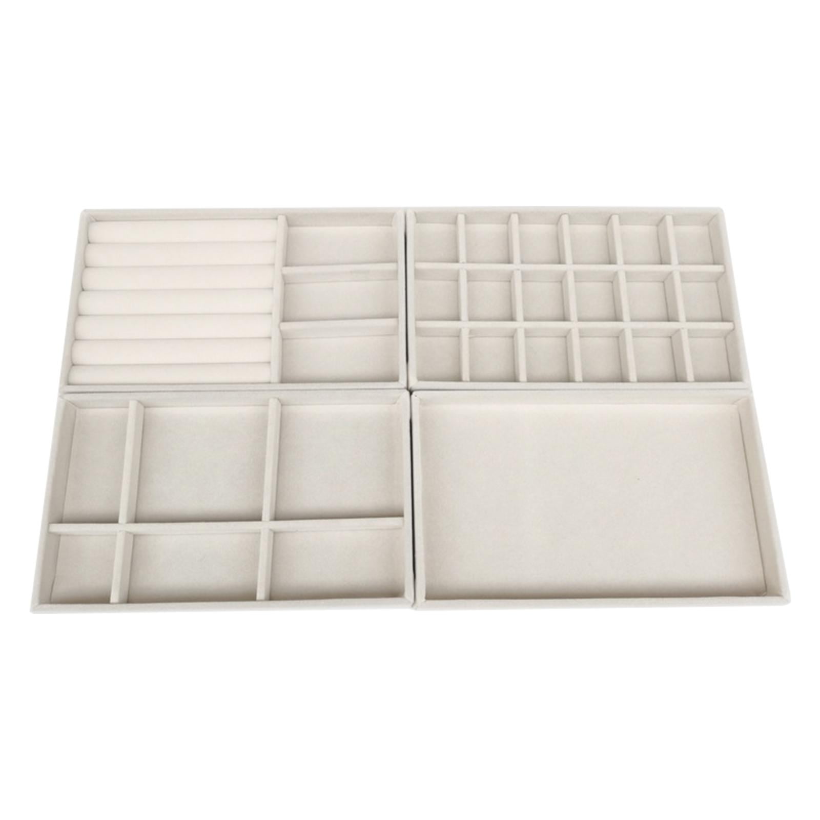 4Pcs Jewelry Trays Organizer, Durable Insert Divider Showcase for ...