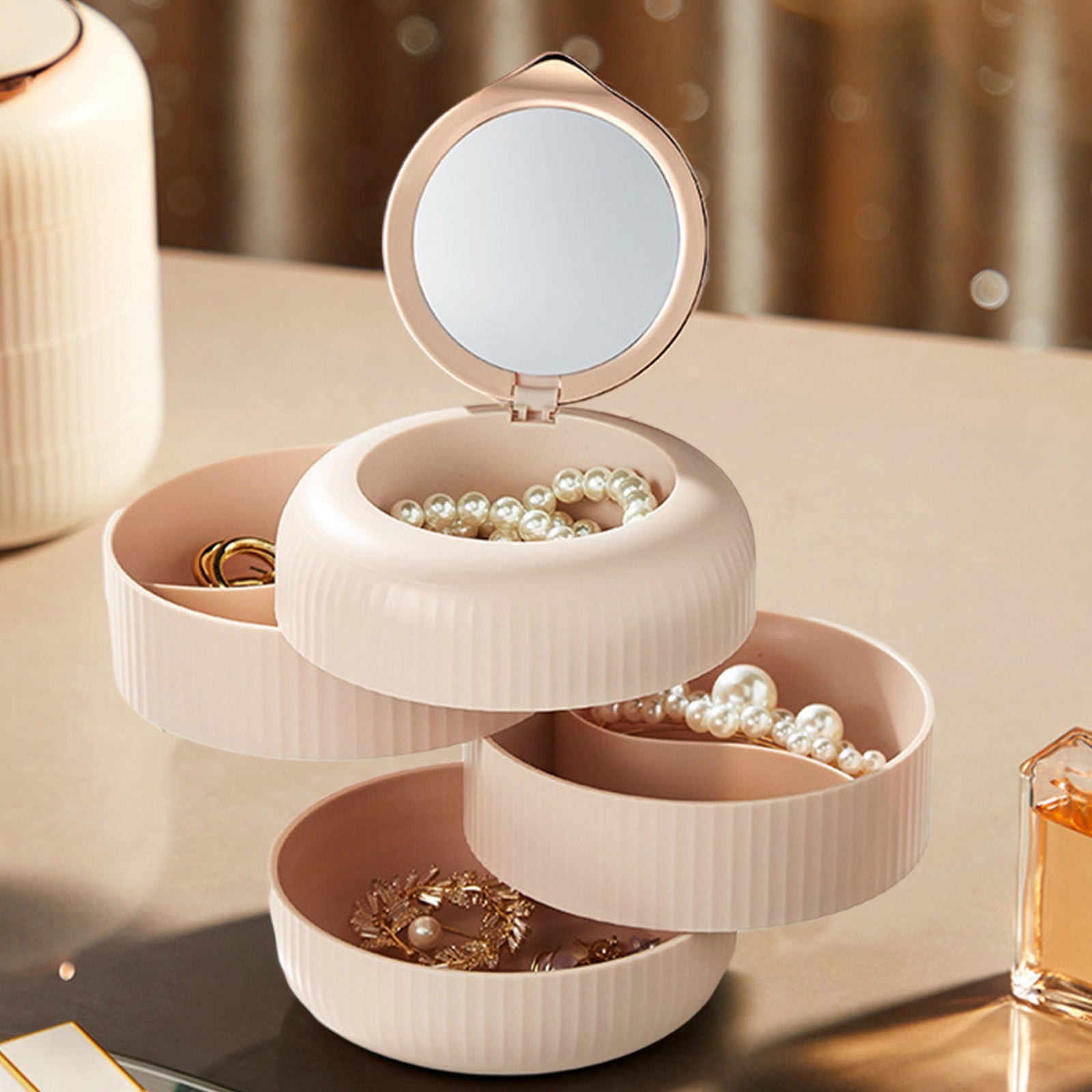 Click here for Vrorvz Multi Layer Rotating Jewelry Box With Mirro... prices