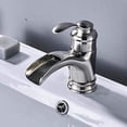 Faucet ed Nickel Basin Sink Faucet Single Handle Waterfall Spout ...