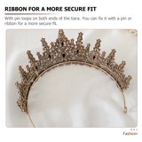 Black Rhinestone Crown Hair Ribbons Rhinestones Headband Wedding Crowns ...