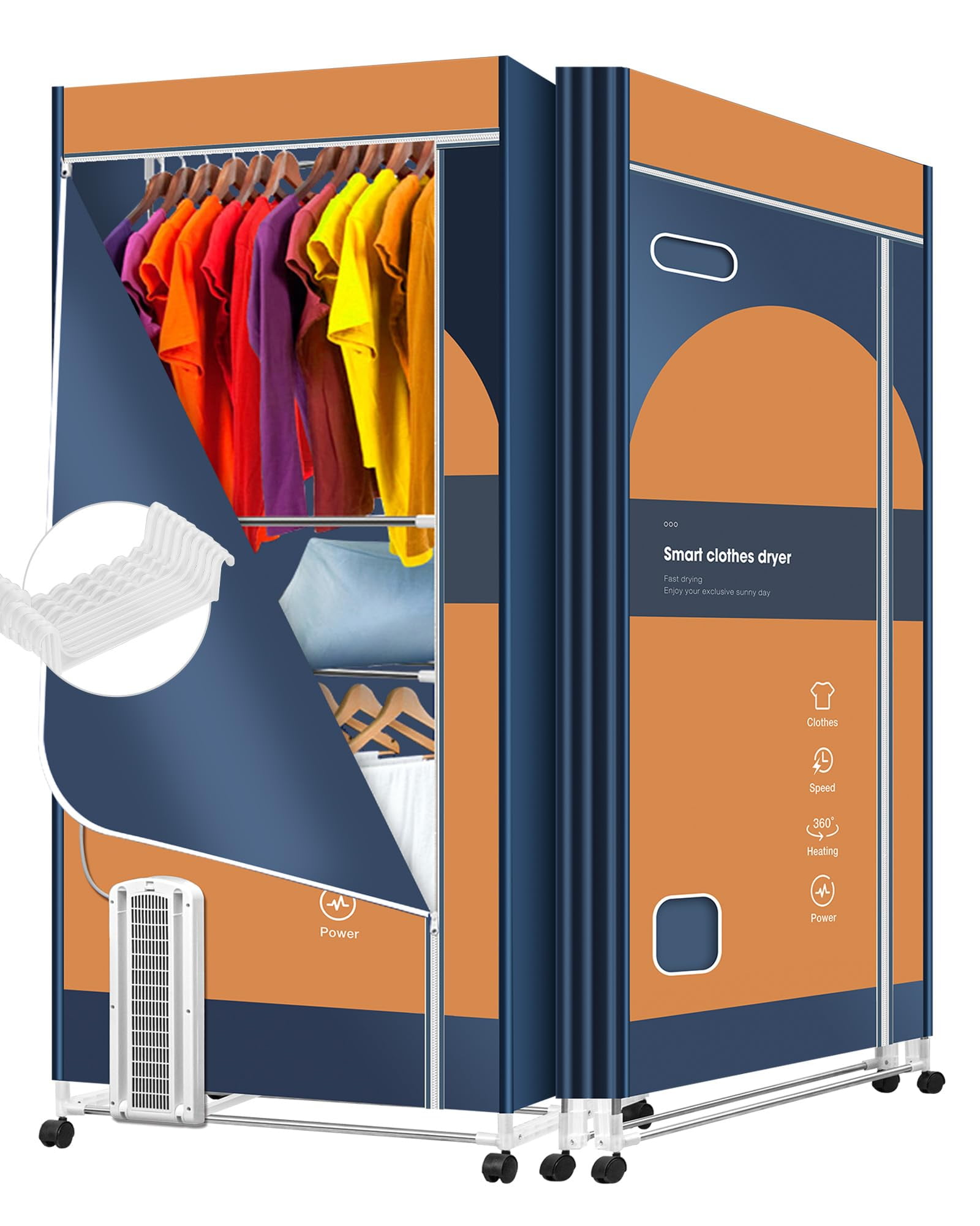 Secadora de ropa portátil KasyDoff 1600 W 35 LB 67 pulgadas 110 V ...