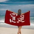 Elegant Maroon Beach Towel with Sparkling White & Light Pink Text ...