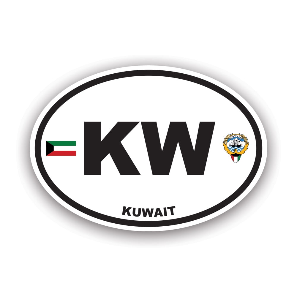 Kuwait Oval Sticker Decal - Self Adhesive Vinyl - Weatherproof - Made ...