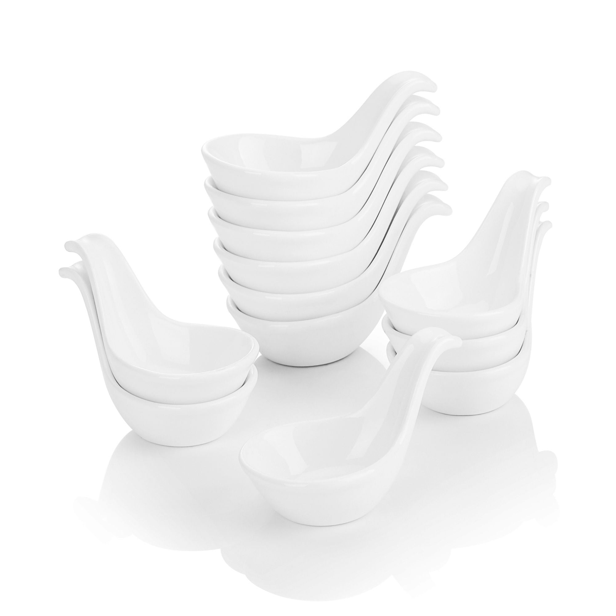 MALACASA, Series Ramekin, 12 pieces Mini Ramekins Ivory White Porcelain ...