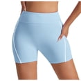 BiZtdJrK Light Blue Women Yoga Workout Shorts High Waisted Tummy ...