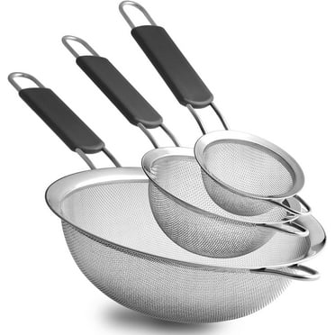 "Kafoor 9"" Handheld Fine Mesh Stainless Steel Rice Filter Strainer ...