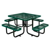 Global Industrial 46" Expanded Metal Square Picnic Table, Black ...